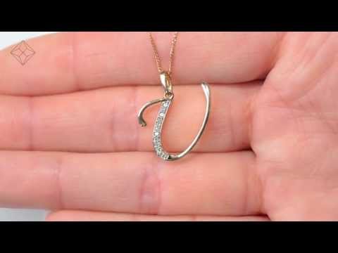 K WA - Stunning 9K Gold Diamond Initial 'U' Pendant 0.05ct