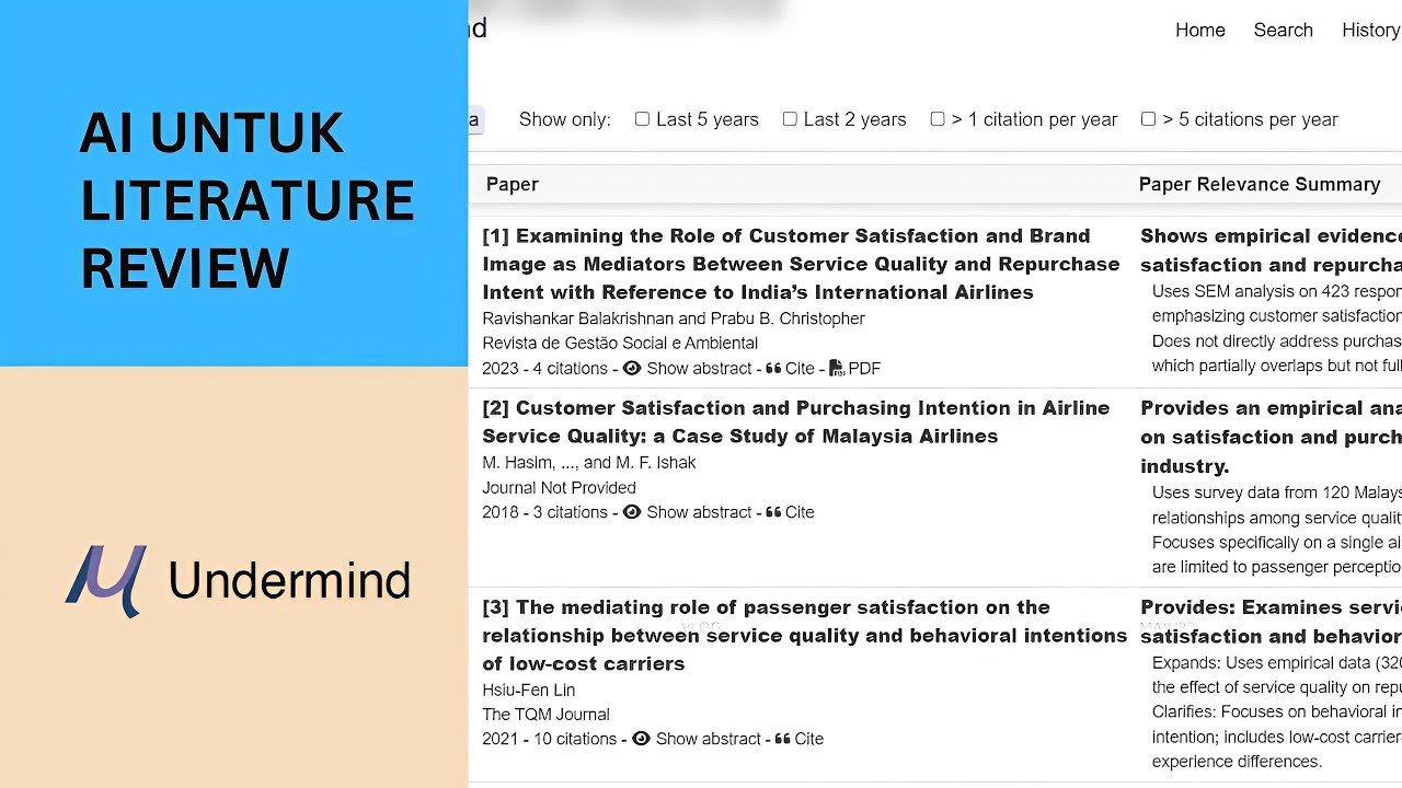 Undermind AI: AI Canggih dari MIT untuk Literature Review - YouTube