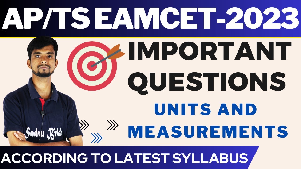 EAMCET 2023 Important Questions|Units and Measurements For EAMCET 2023 ...