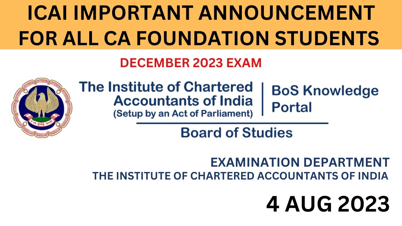 icai important announcement for all ca foundation students regarding ...