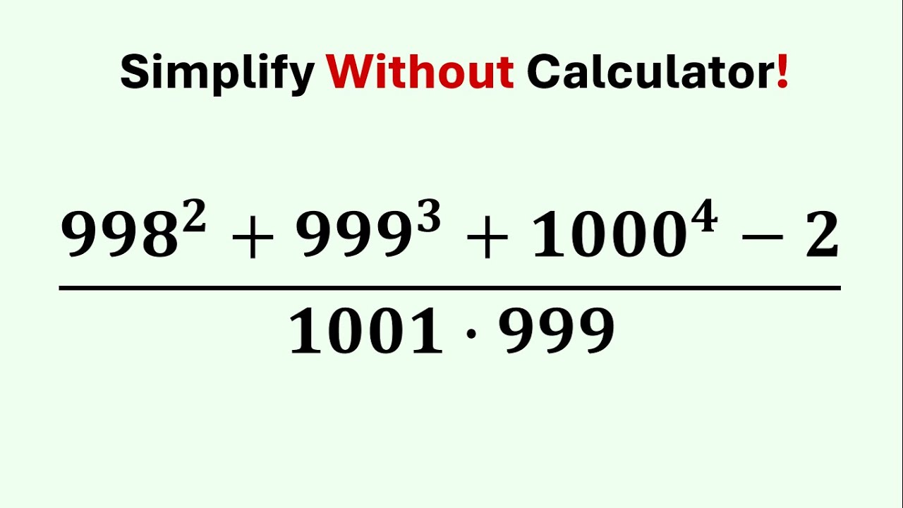 Cracking a Hard Math Olympiad Problem | No Calculator! - YouTube