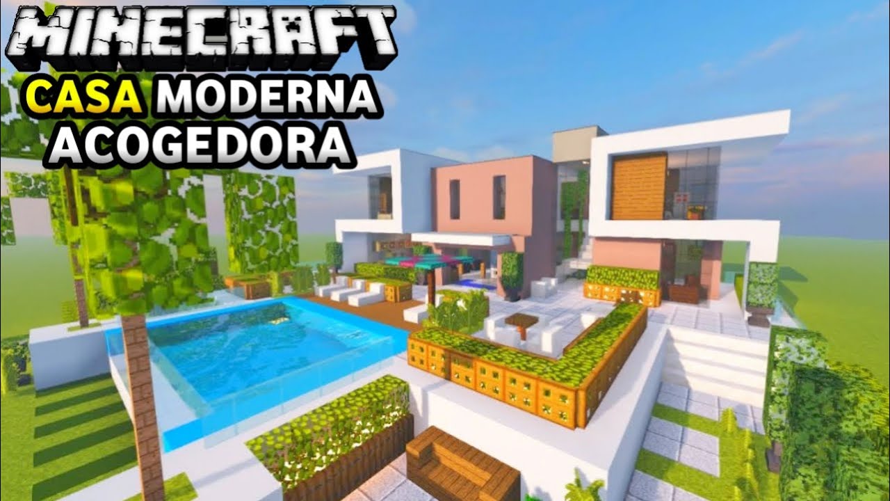 CASA MODERNA BONITA EN MINECRAFT PE 1.19 - Mapa de Minecraft PE - YouTube