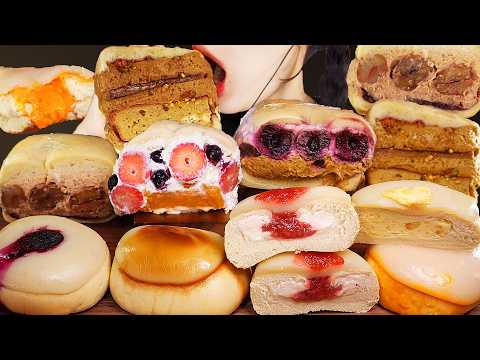 SUB)ASMR Ultimate Chewy Bagel Dessert MUKBANG 🥯 Thick Cream Cheese Sandwich Bagels & Mochi Bagels