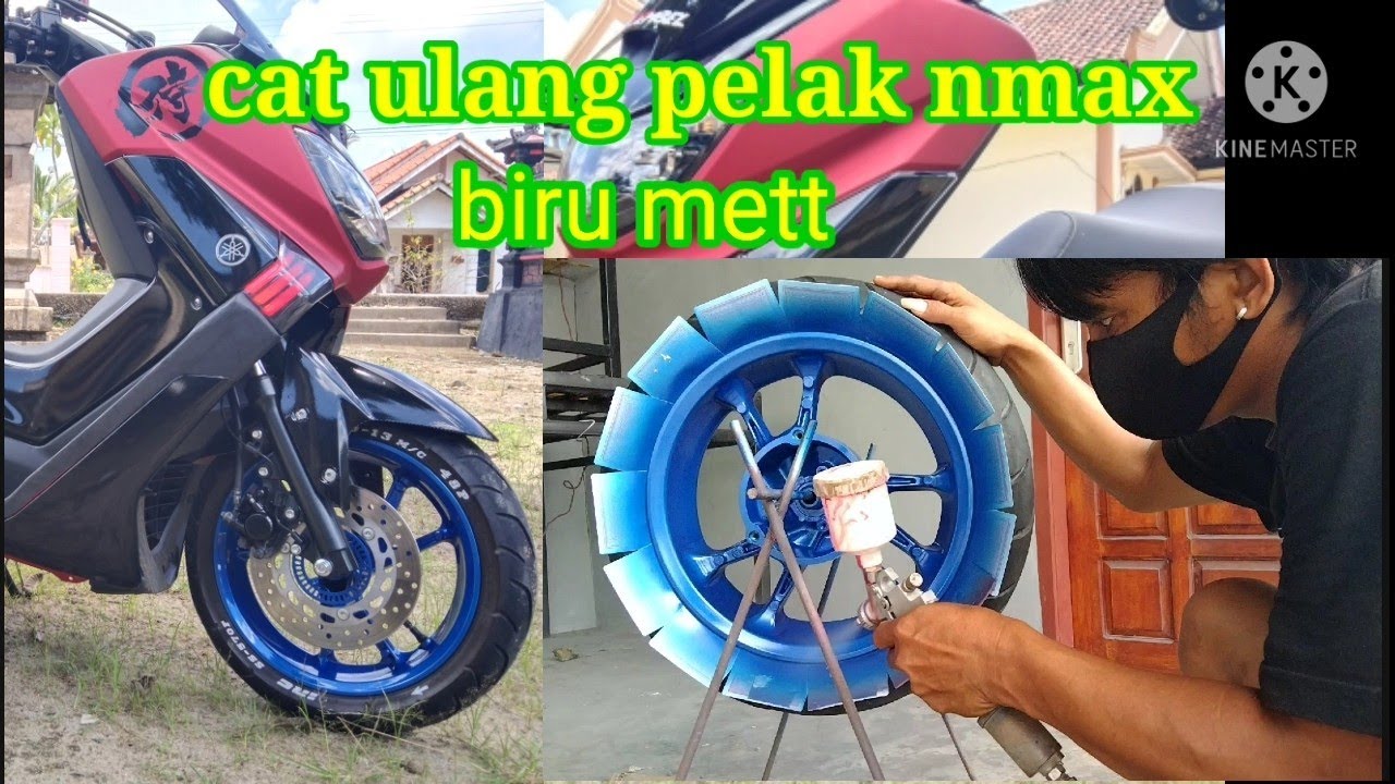 Cat ulang velg Yamaha NMAX warna biru mett. - YouTube