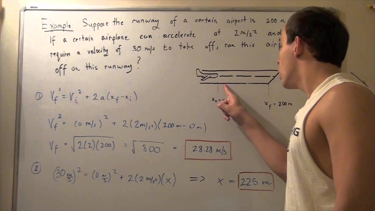Motion under Constant Acceleration Example # 1 - YouTube