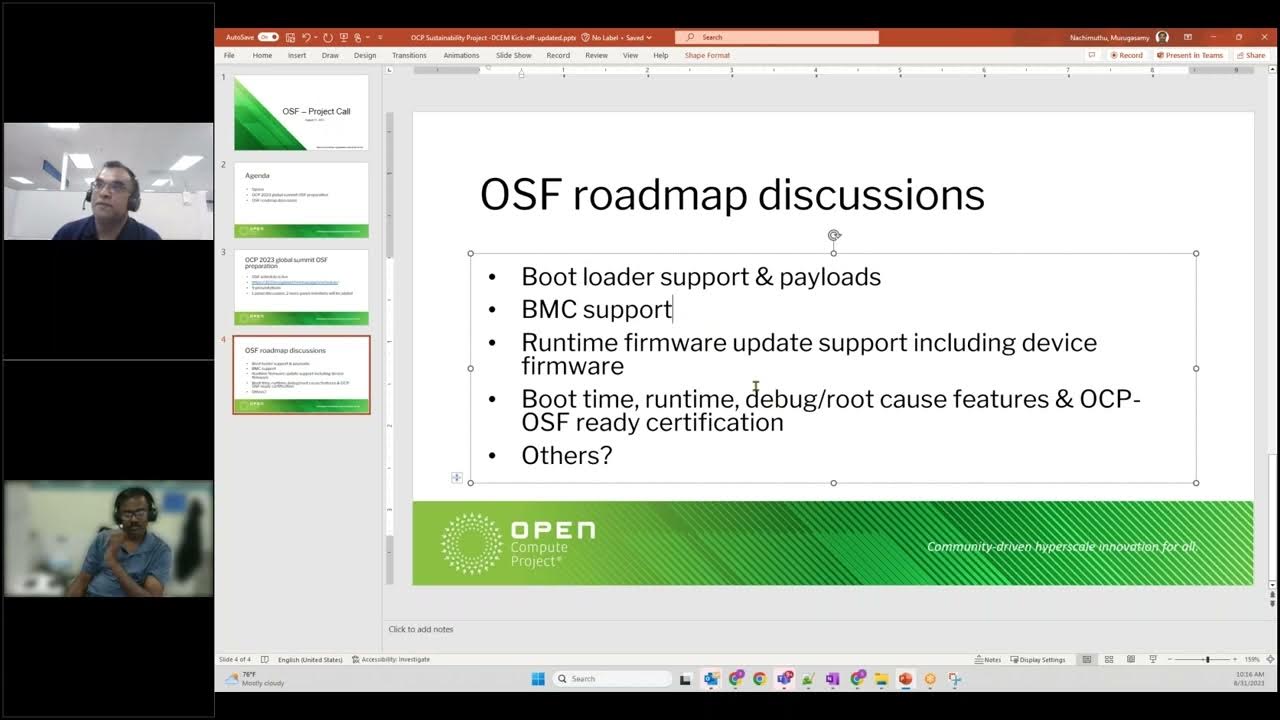 OCP Open System Firmware Project Call (31 August 2023) - YouTube