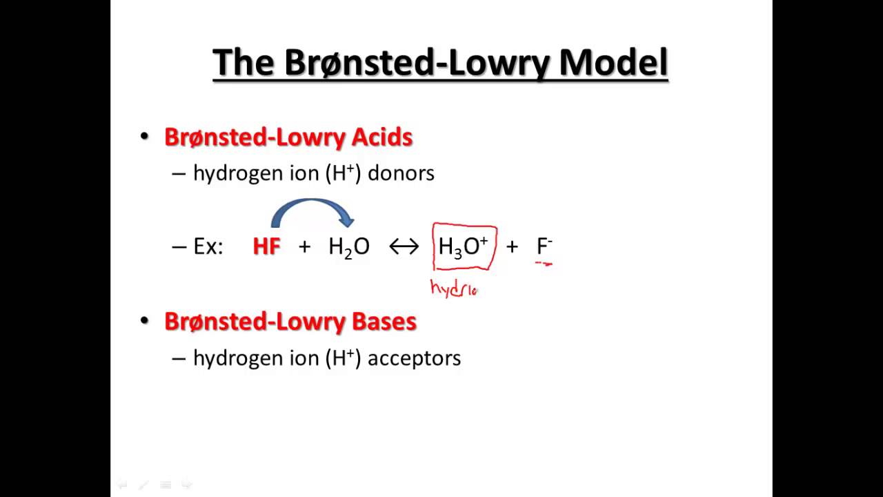 Chemistry 18.2 acid base models - YouTube