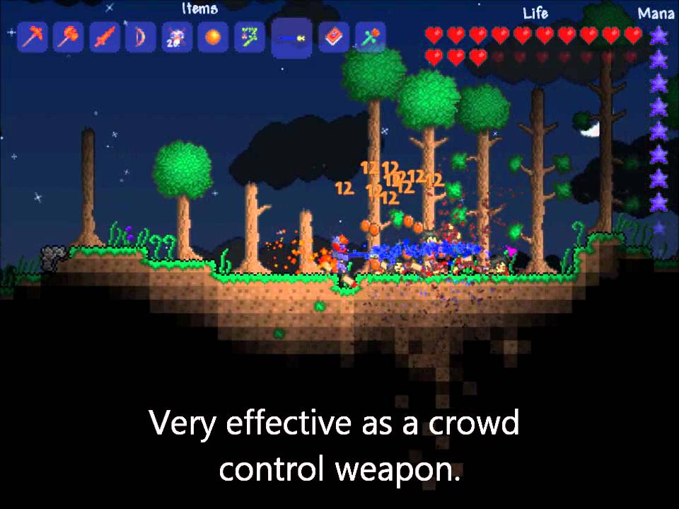 Terraria - Aqua Scepter weapon gameplay and info - YouTube