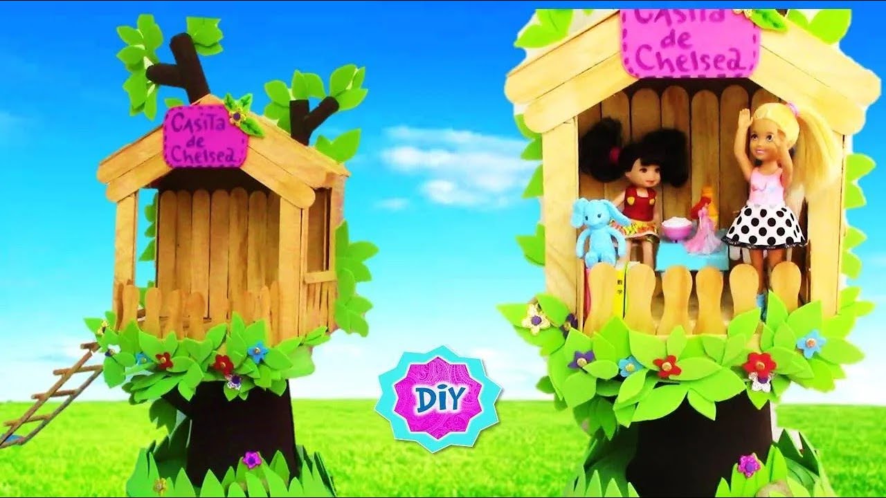 How to make a tree house for Barbie Chelsea doll ! 🏡🥰RECYCLING EASY ...