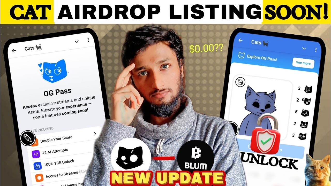 CAT AVATAR TASK & OG PASS NEW UPDATE LIST DATE CAT AIR DROP TELEGRAM # ...