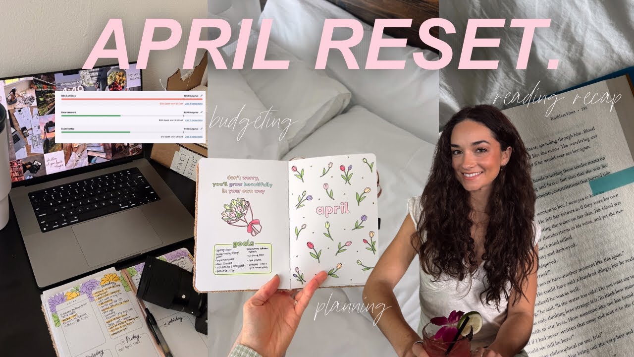 APRIL RESET 🌷📚📝 goals, doodle planner setup, march recap, budget check ...