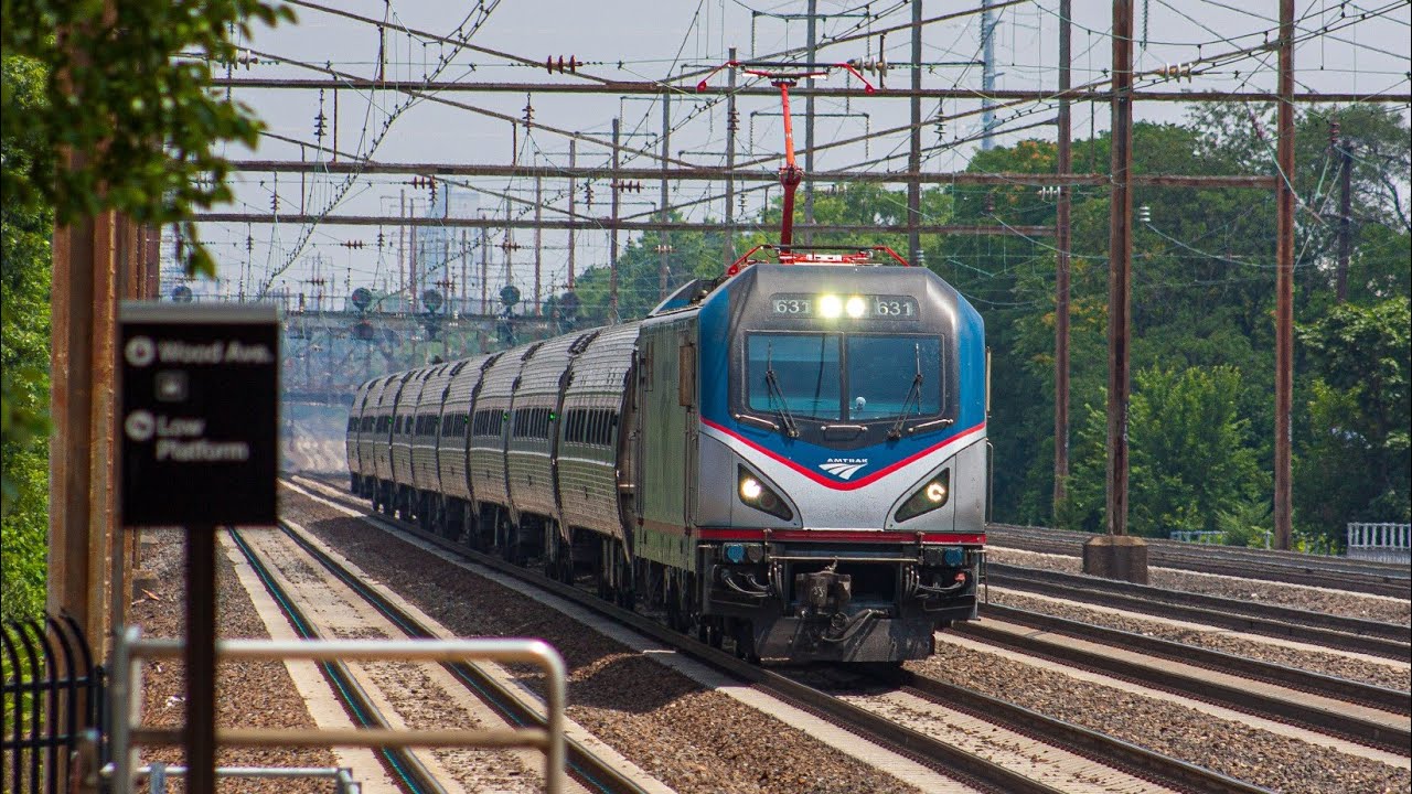 Amtrak 143 "Northeast Regional" Rolls Past Linden Station On Track 2 ...