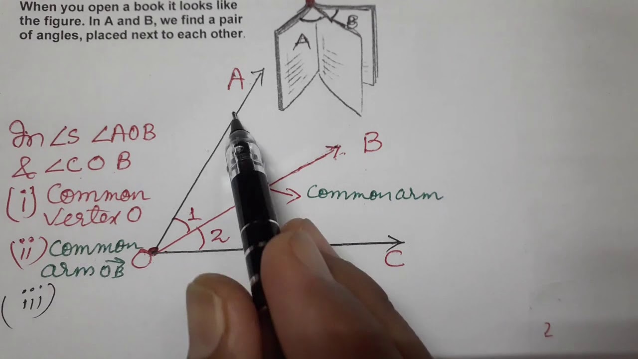 Adjacent Angles, Lines & Angles, Chapter 5,Class 7,Mathematics - YouTube