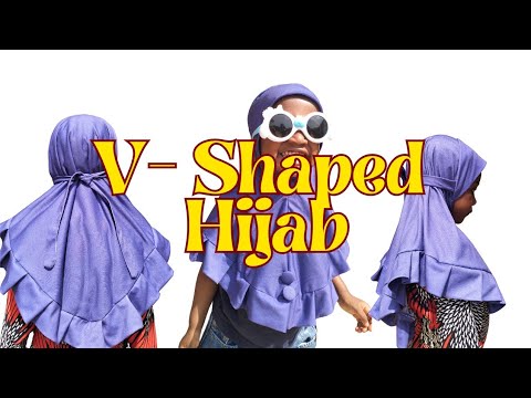 How to cut and sew a V-SHAPED HIJAB with PLEATS / very easy/ baby hijab