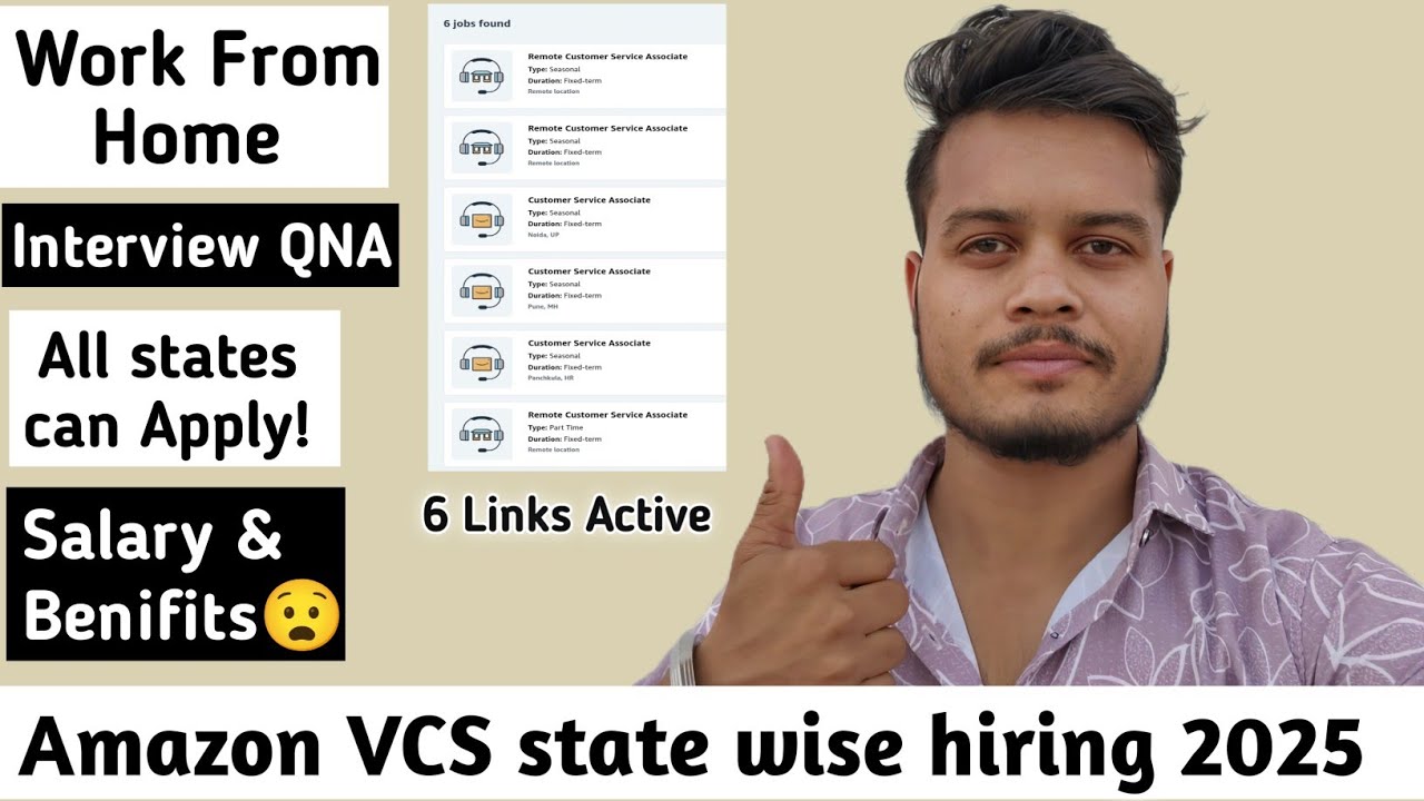 Amazon VCS state wise hiring Update 2025 | Work from home | Pan india ...