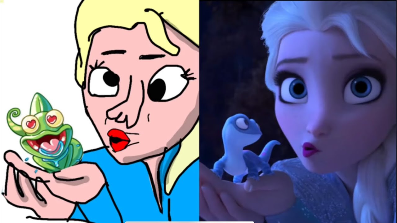 Frozen 2 Elsa funny Drawing memes -Try not To laugh - YouTube