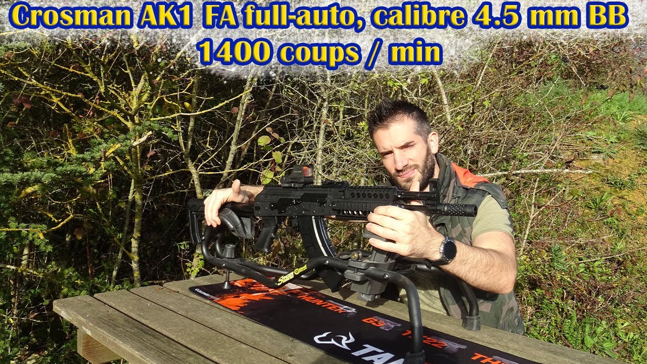 Bb Gun Rifle Crosman AK1 Full Auto 4.5mm BB Gun – 28 Round, Black ...