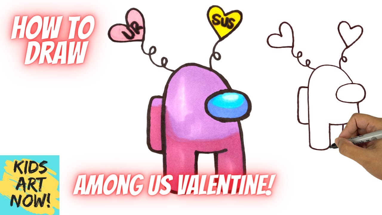 How to Draw an Among Us Sweetheart Valentine ️ - YouTube