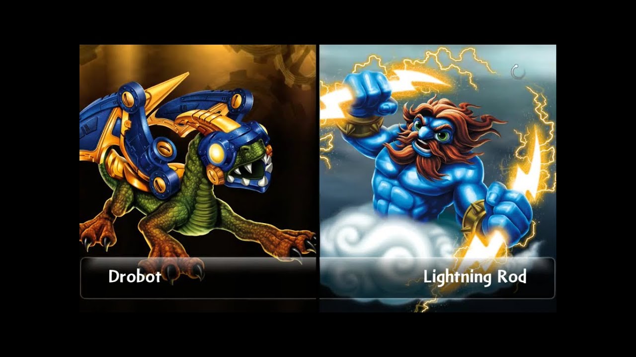 SKYLANDERS GIANTS SERIES 2 DROBOT VS LIGHTNING ROD RING OUT - YouTube