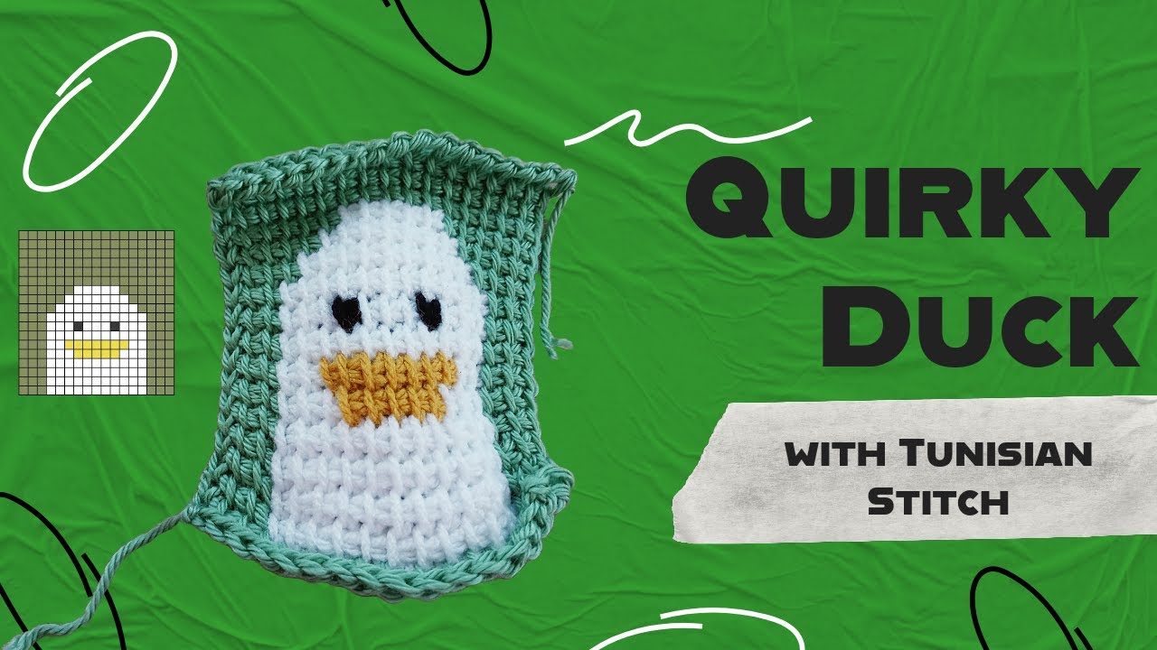 Quirky Duck Tapestry Crochet | Tunisian Simple Stitch - YouTube