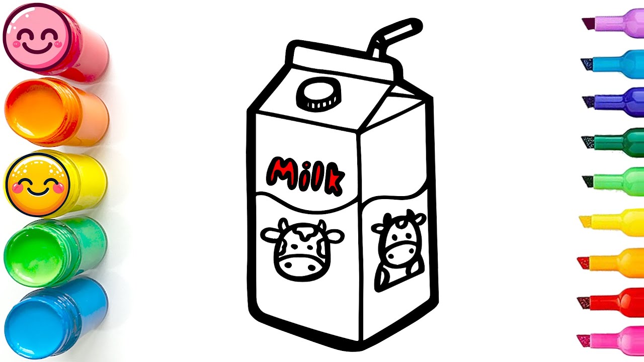 How to Draw a Milk Carton | Step by Step Drawing Tutorial - YouTube