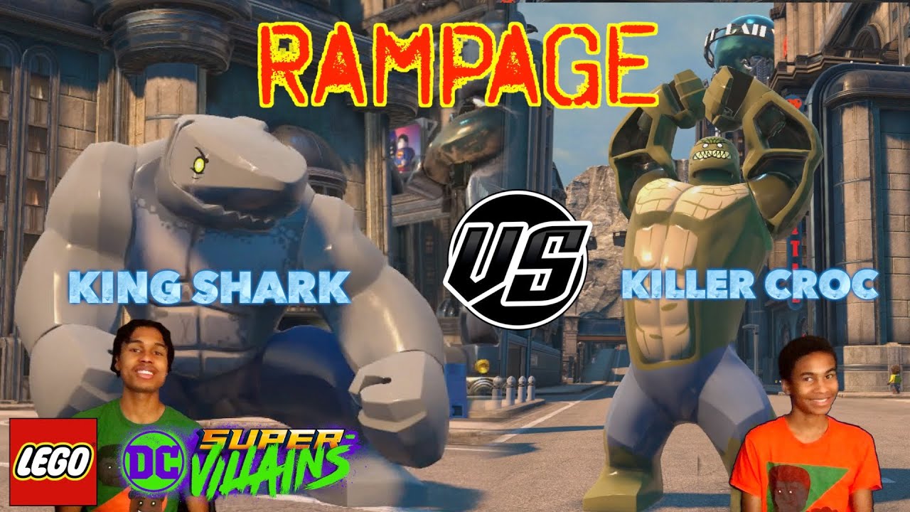 Rampage: Killer Croc vs King Shark!! (Lego DC Super Villains) - YouTube