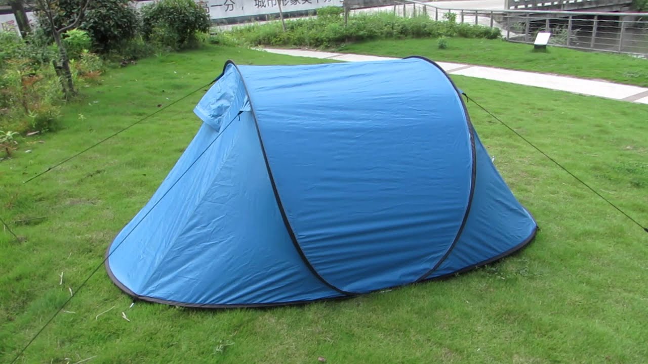 Blue Color Waterproof 2 Person Single Layer Pop Up Tent/2 Seconds Tent ...