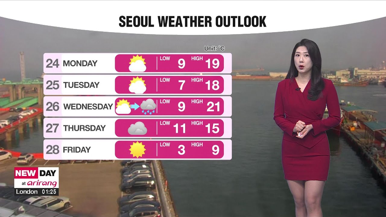 LEE Jee-hyun - Arirang TV Weather 21Mar2025 - YouTube