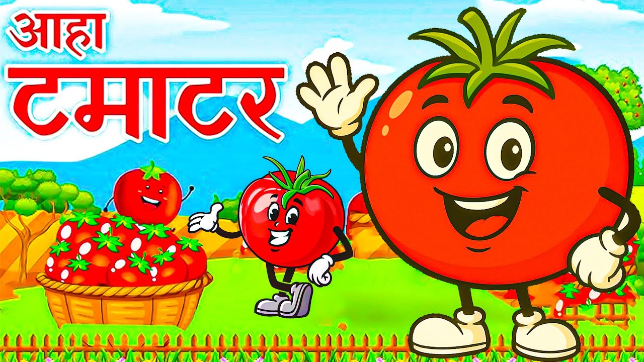 Aaha Tamatar Bade Majedar | आहा टमाटर | Hindi Rhymes For Kids | Kids ...