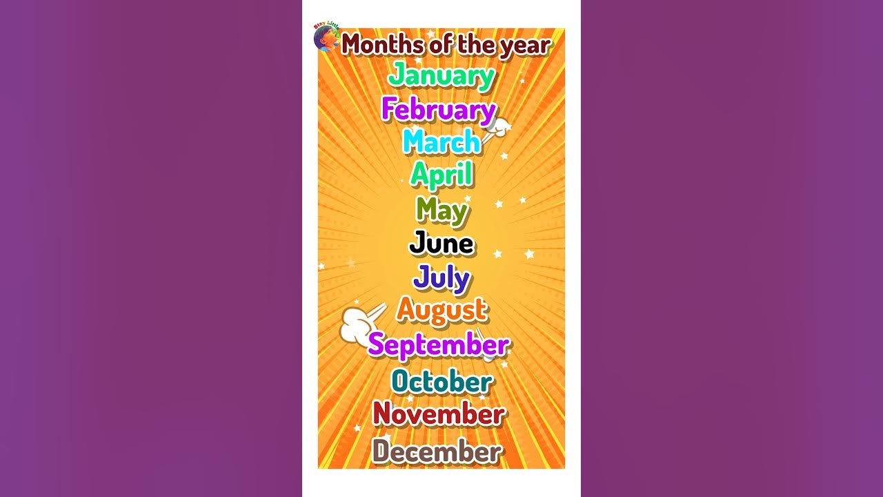 12 months name in english || months of the Year song #kindergarten # ...