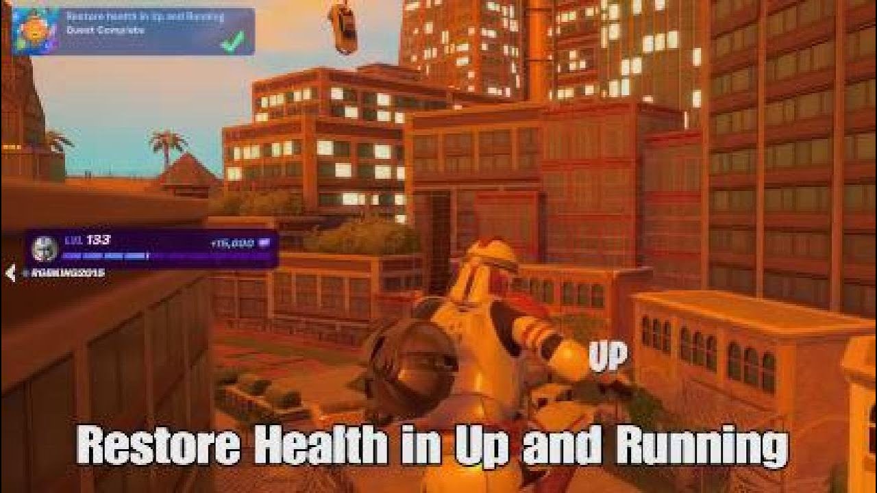 Restore Health in Up and Running - Fortnite Playwave Quest - YouTube