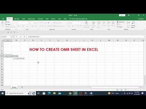 OMR sheet in EXCEL - YouTube