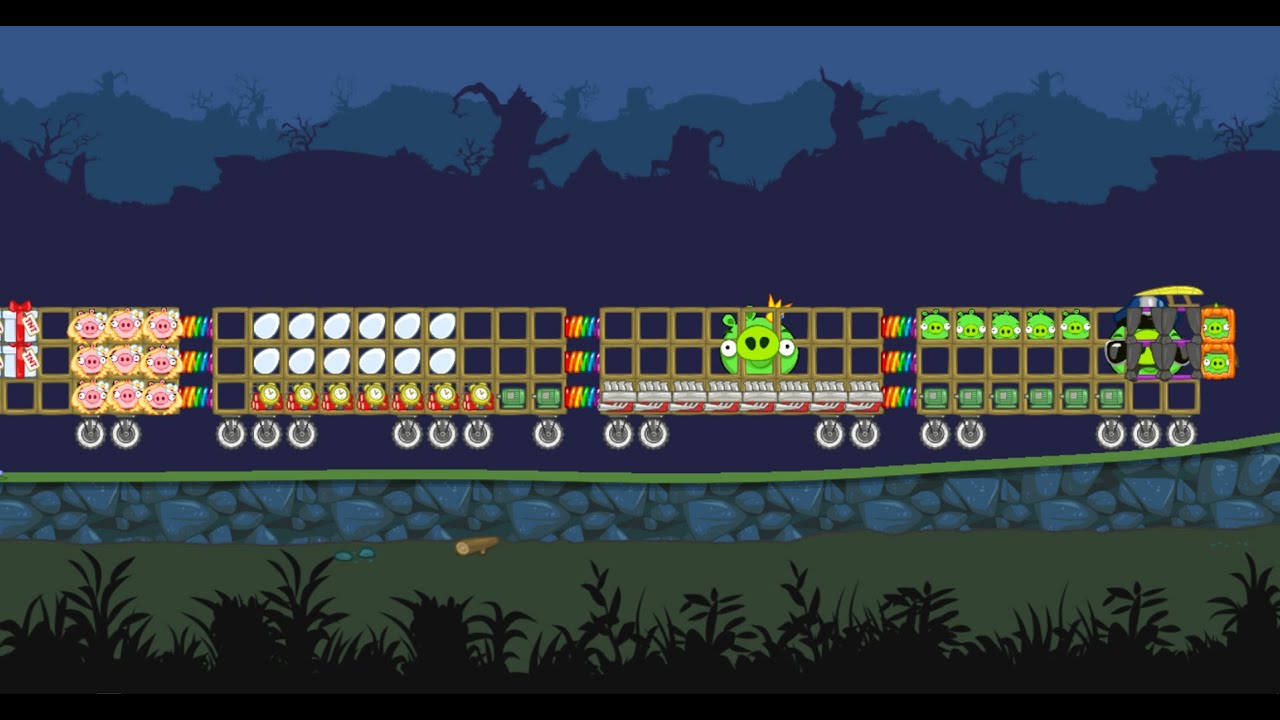 How to build a long train in 3 minutes Bad Piggies - YouTube