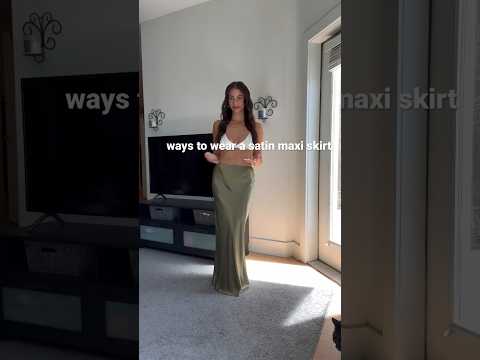 4 ways to style a satin maxi skirt #outfitideas #ootd #springoutfits #outfitinspo