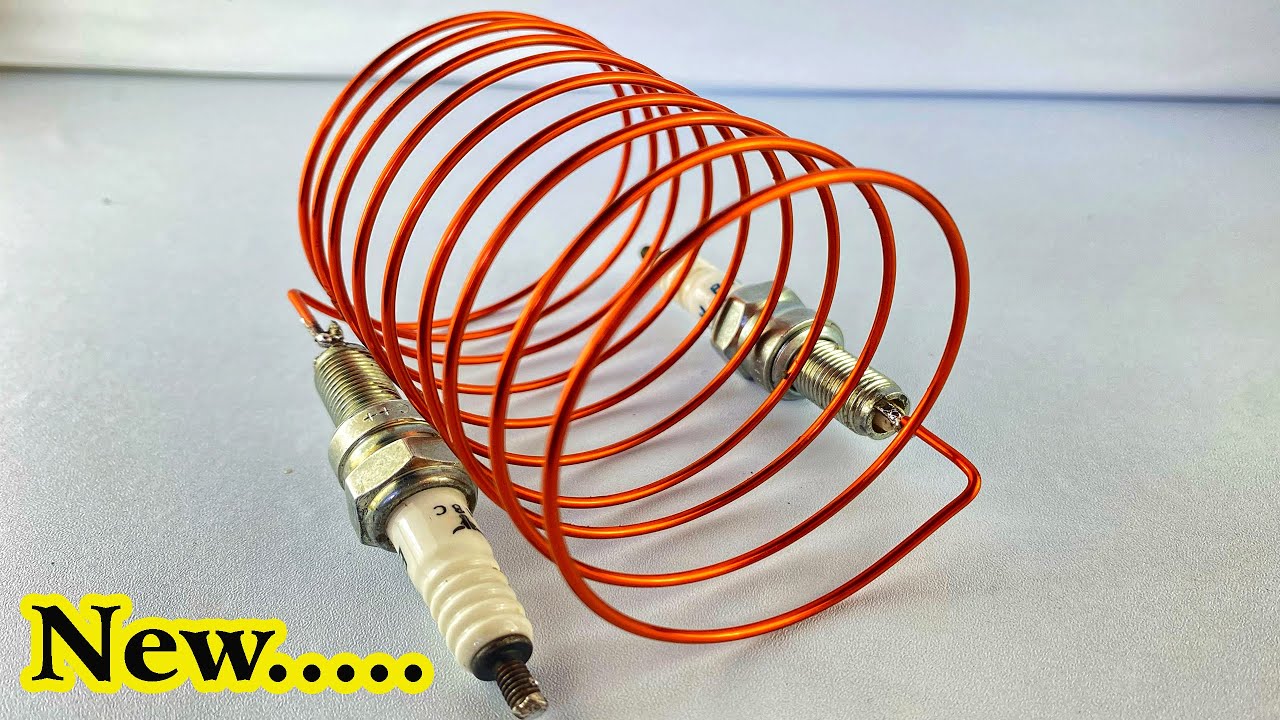 Amazing Electric Science Free Energy Using Copper Wire with Spark plug ...