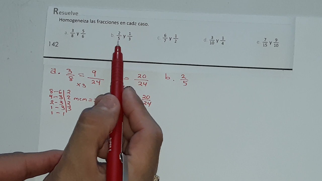 1.4 Homogeneización de fracciones, parte 1 - YouTube