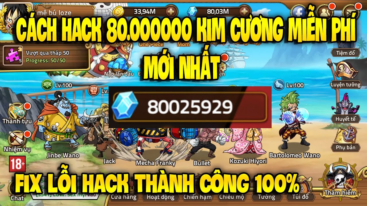 Huyền Thoại Hải Tặc | Cách Hack 80M Kim Cương Mới Nhất Chỉ Trong 3 Phút ...