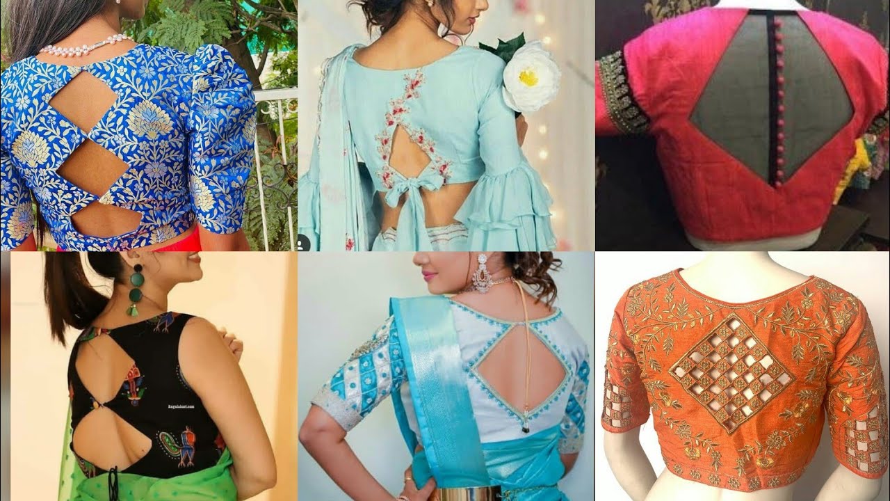 Trendy diamond cutout saree blouse design idea | diamond shape back ...
