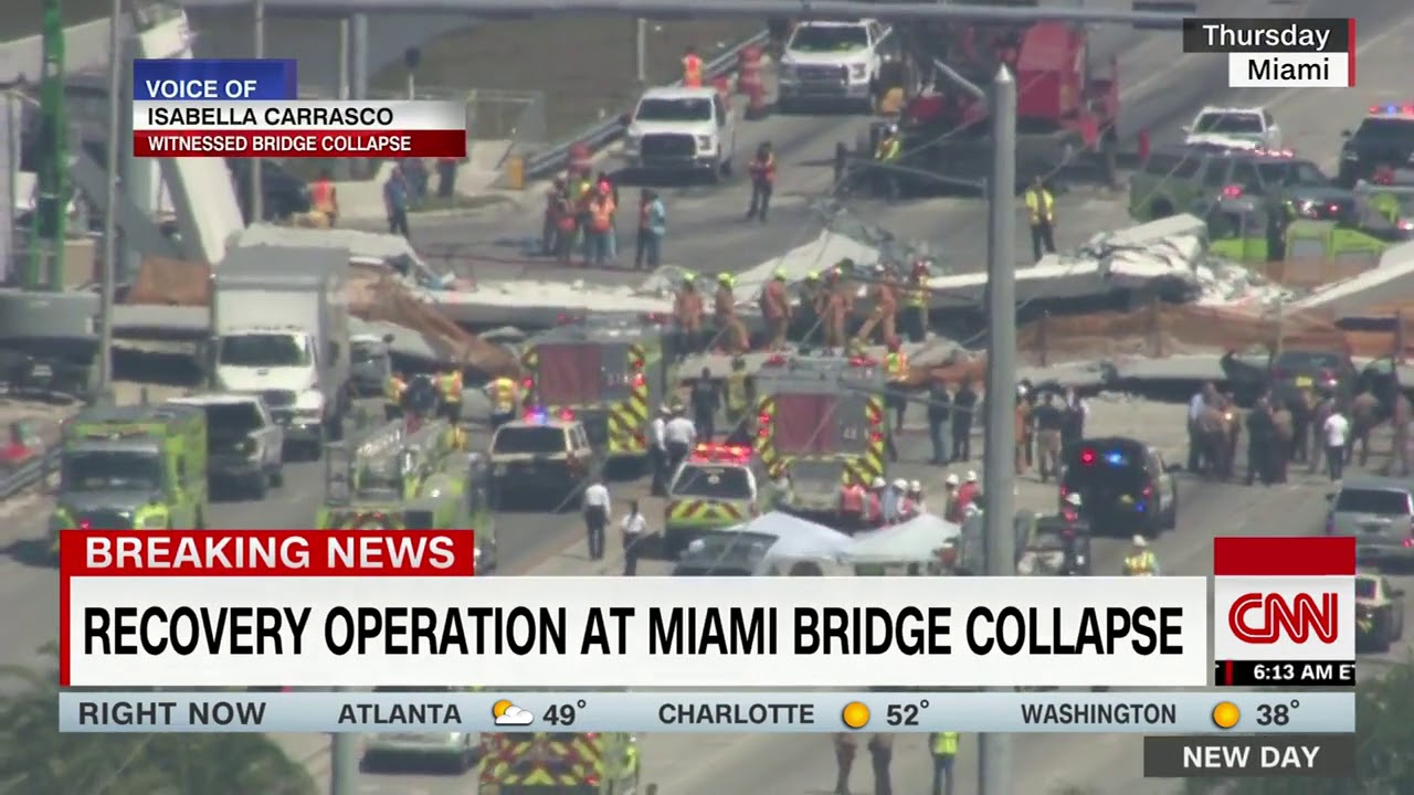 Florida bridge collapse: four dead after new walkway falls on busy road ...