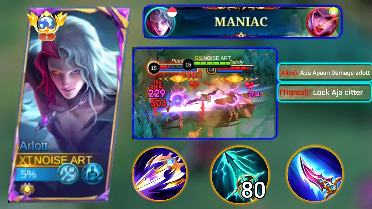 Arlott Maniac Burst damage, Sorry Alice !! | Mobile Legends Build - YouTube