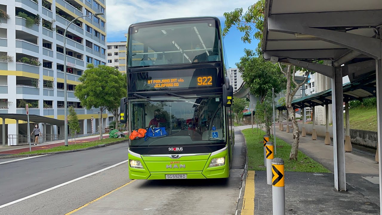 SMRT Buses MAN ND323F A95 (Batch 4) SG5928D on Feeder 922 - YouTube