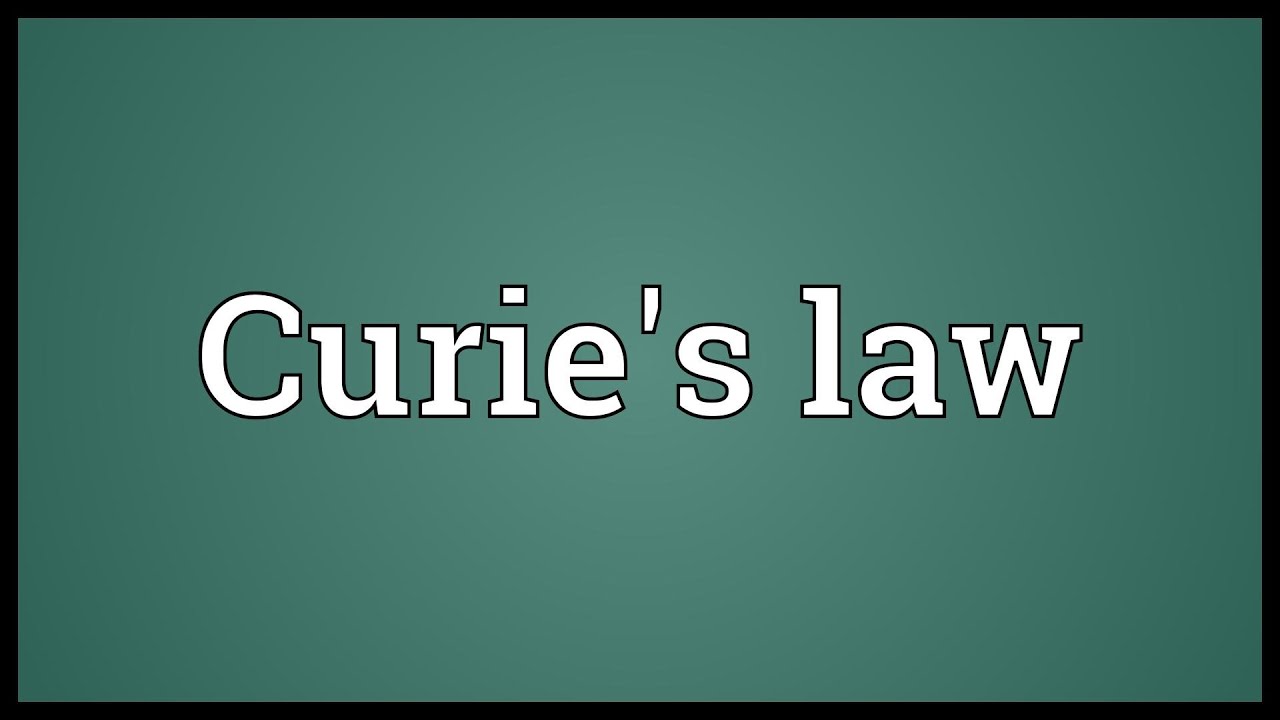 Curie's law Meaning - YouTube