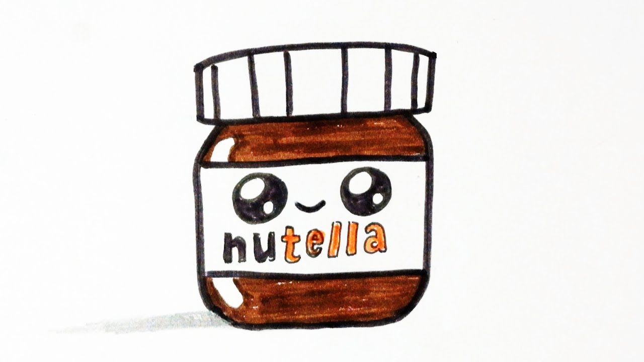 Comment dessiner un pot de Nutella Kawaii facile - YouTube