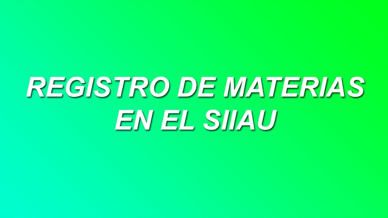 Cómo registrar materias en el SIIAU 2021 - YouTube