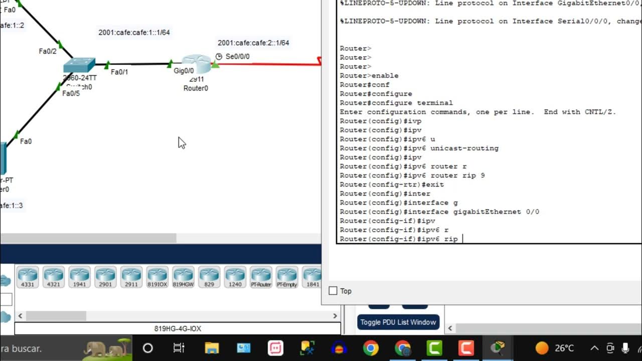 IPV6 RIP Configuración 2022 / Cisco Packet Tracer - YouTube