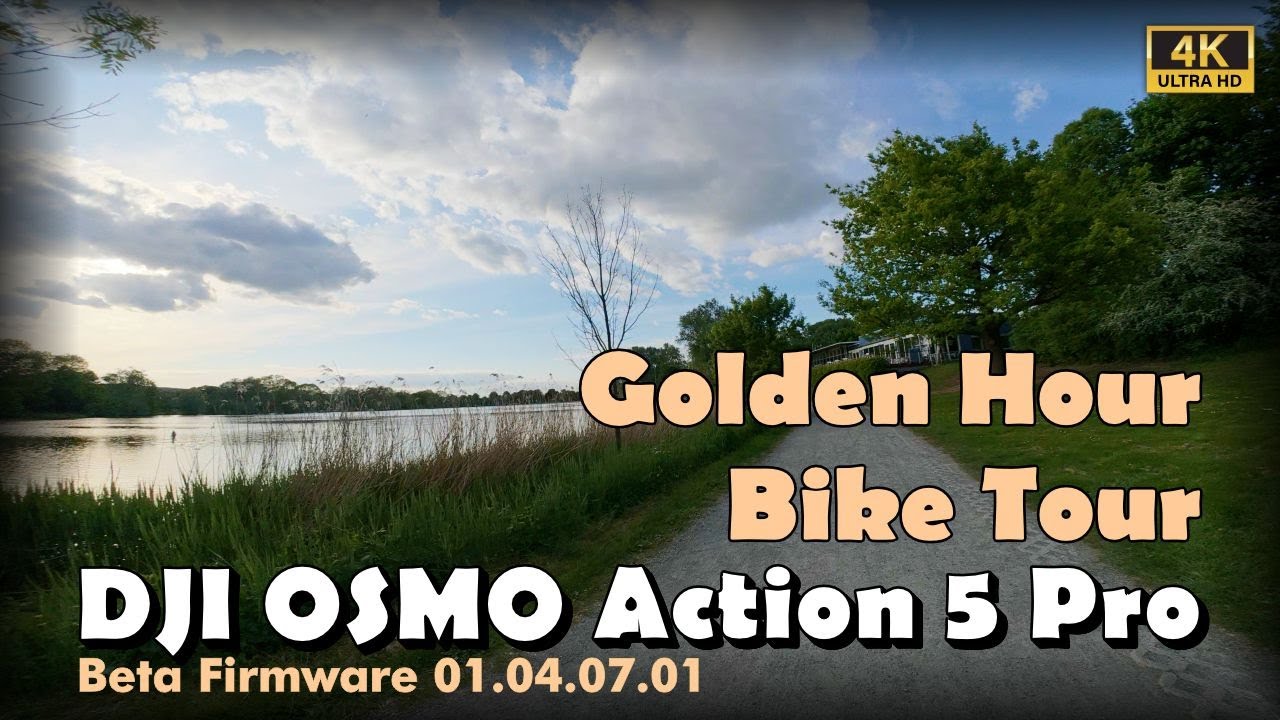 DJI Action 5 Pro Beta Firmware 01.04.07.01 Golden Hour Bike Tour - YouTube
