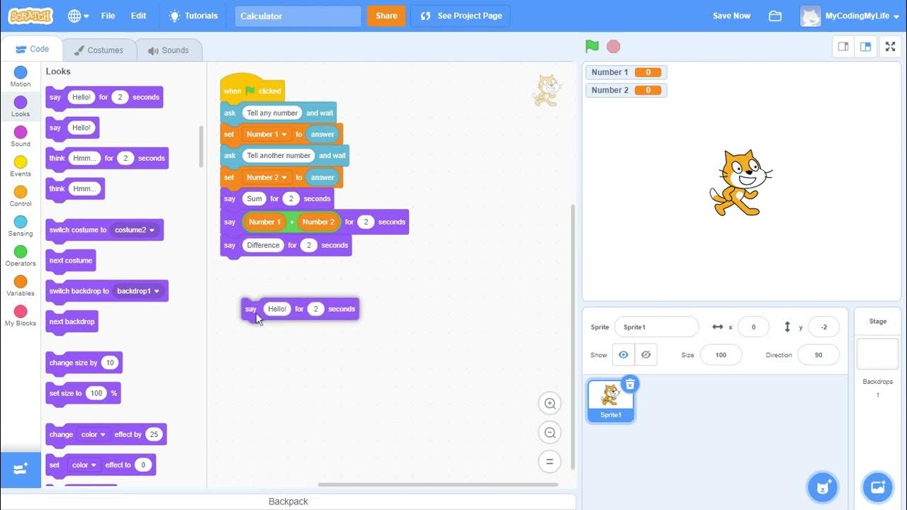 How to make Calculator very easily in Scratch - YouTube