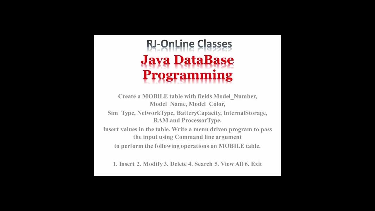 RJ-OnLine Classes - Database Programming SetBa( T.Y.B.Sc. Computer ...