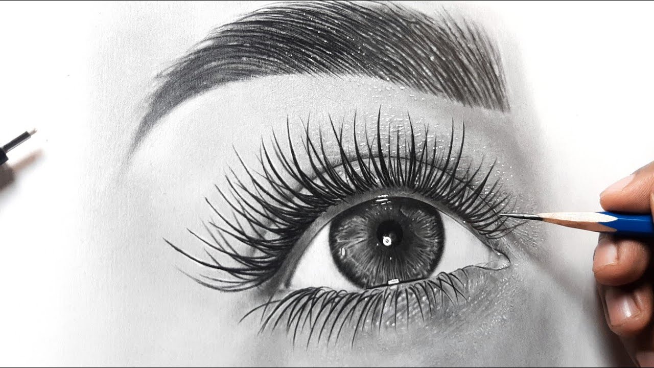 Realistic pencil drawing of an eye | vpraveenart - YouTube