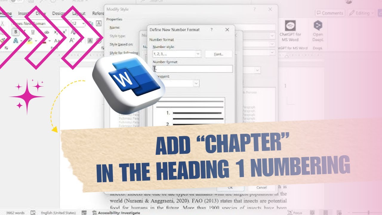 ⚡️ LEARN: How to add “Chapter” in the Heading 1 numbering in Microsoft ...
